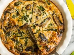 Slimming World Bacon and Mushroom crustless Quiche - Dieter24